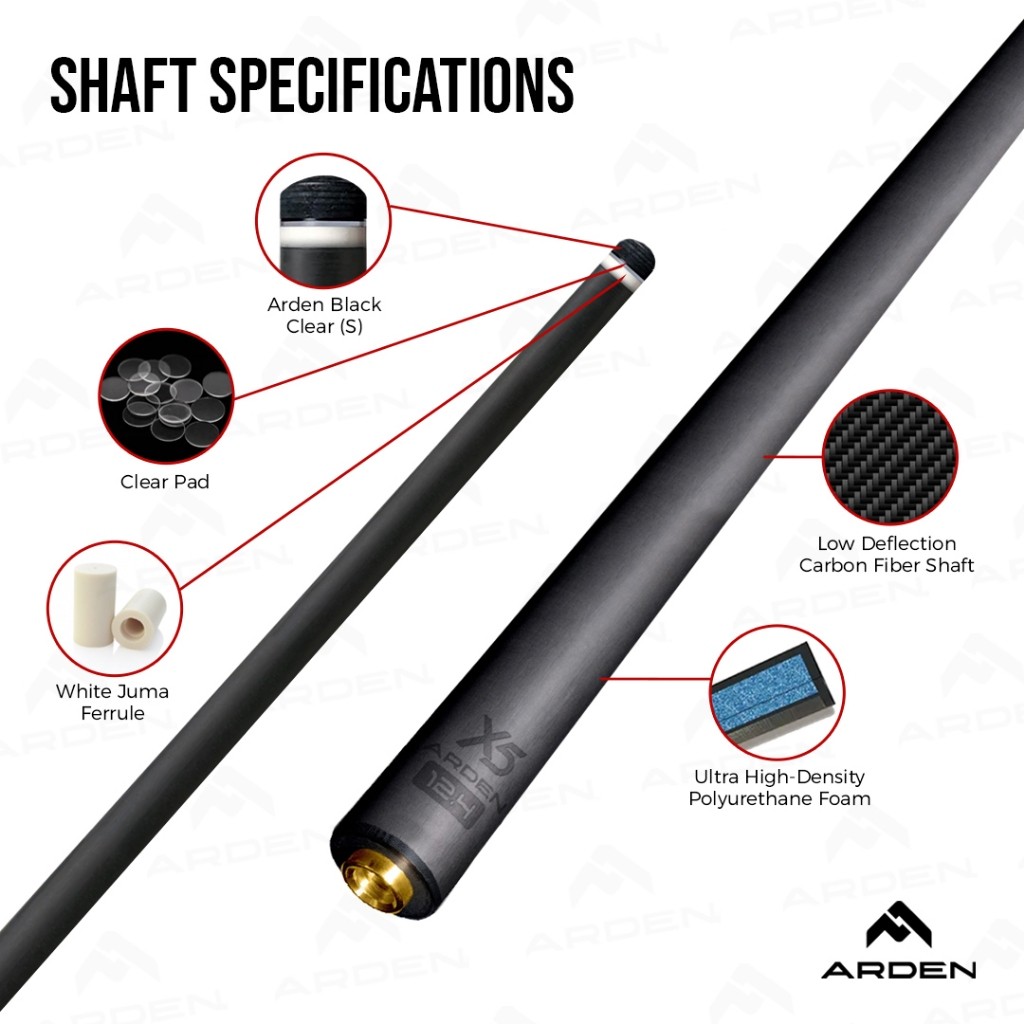 Jual ARDEN Carbon Shaft X5 - Low Deflection Premium Cue Stick Karbon Shaft Only (No Butt ...