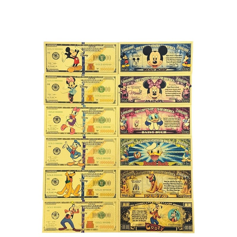 Jual Miniso 2026 All Styles Nice Disney Anime Banknote Sets Anime Gold ...