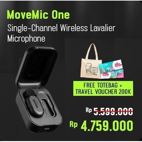 Jual Shure MV-ONE MoveMic One Single-Channel Wireless Lavalier ...