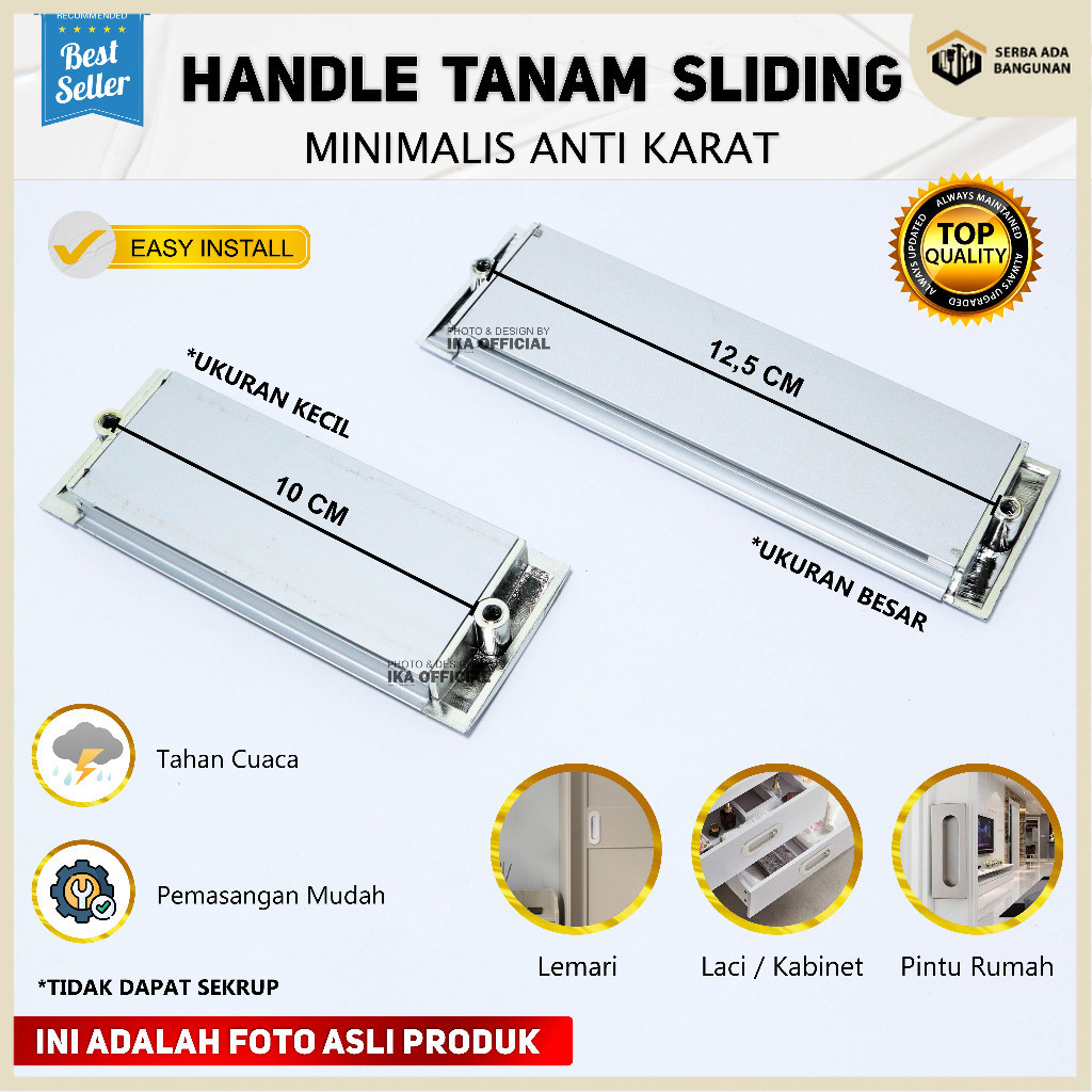 Jual SAB Tarikan Tanam PVC Handle Pintu Lemari Sliding Pegangan Dorong ...