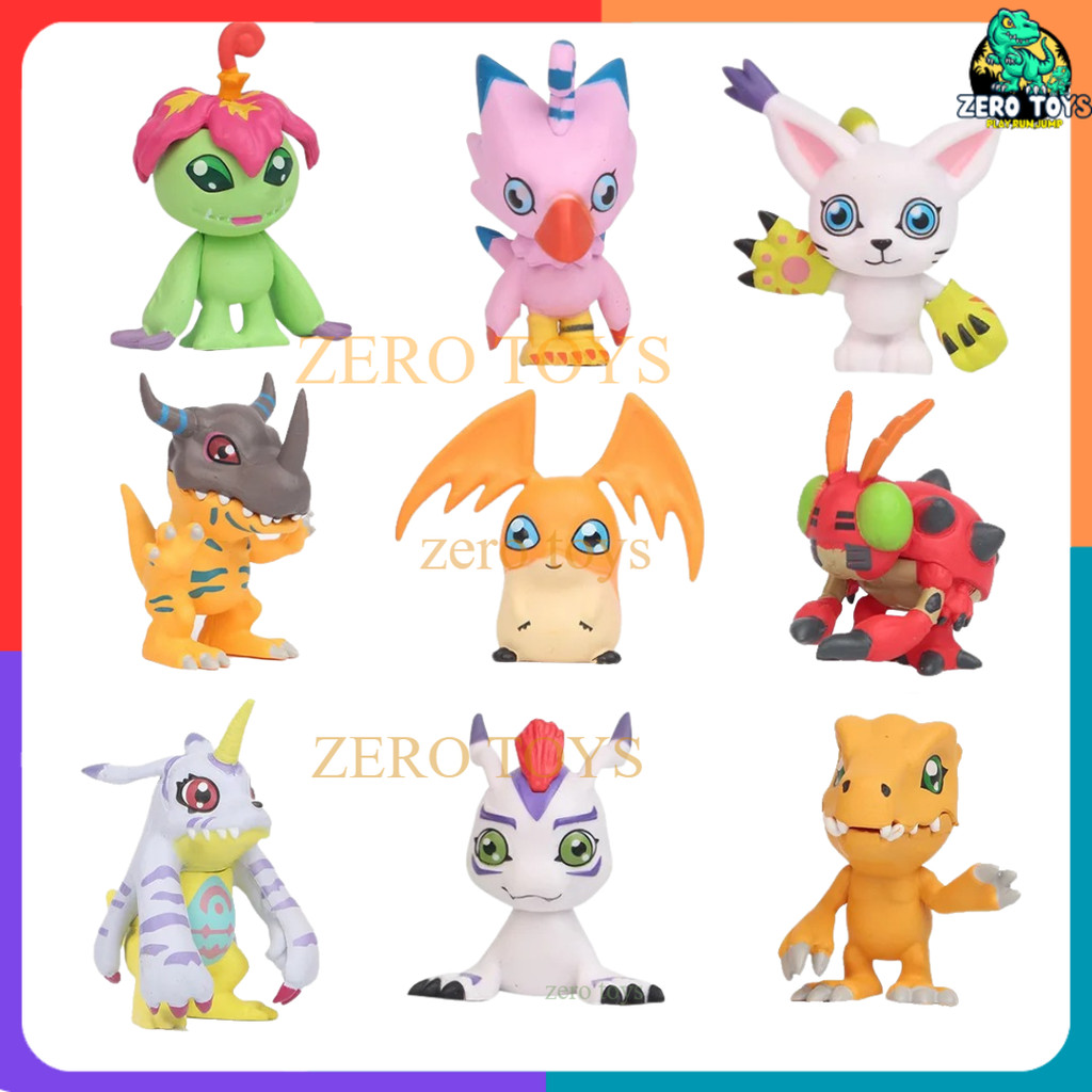 Jual Action Figure Digimon Agumon Greymon Gabumon Patamon Topper Set 9 ...