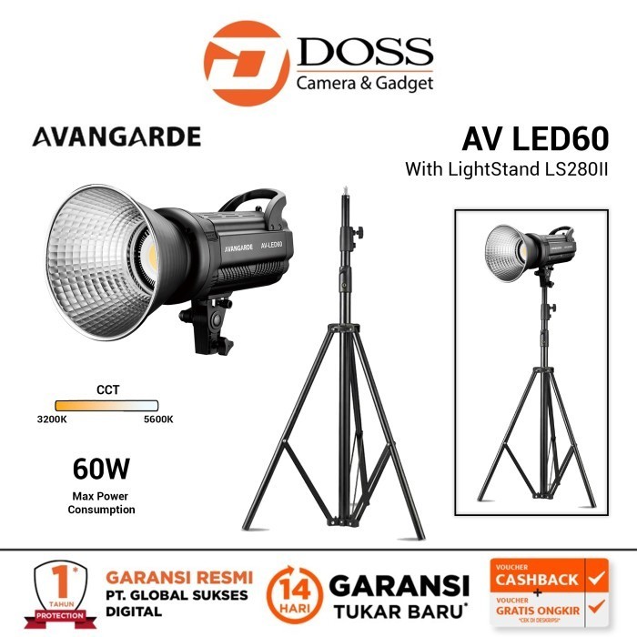 Jual Paket Avangarde AV LED60 Video LED Light + AV LS280II AV LS 280 II ...