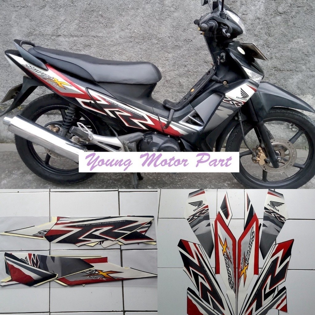 Jual Striping Stiker honda supra x 125 r 2011 2012 hitam full list body ...