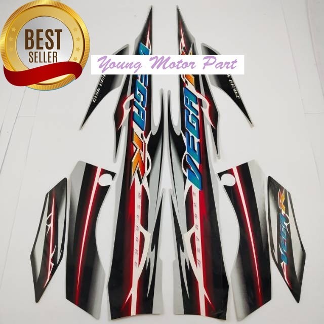 Jual Striping stiker polet list motor Yamaha Vega r new 2007 2008 hitam ...
