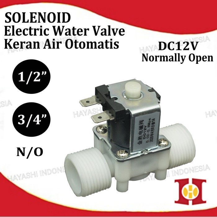 Jual Electric Water Selenoid Valve Control Switch Air 1/2 3/4 DC 12V NC ...