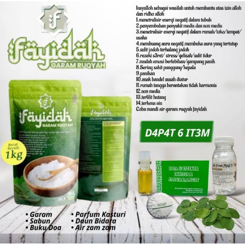 Jual GARAM RUQYAH ORIGINAL FAYIDAH ASMA BIDARA RUQYAH RUMAH TOKO TEMPAT ...