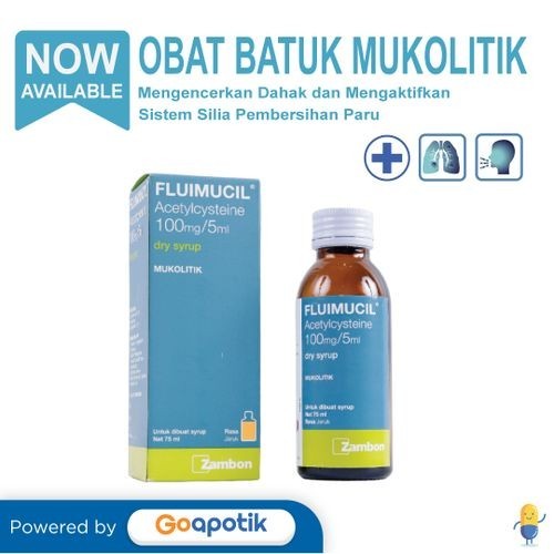 Jual Fluimucil 100 Mg/5 Ml Dry Syrup 75 Ml / Obat Batuk Pengencer Dahak ...