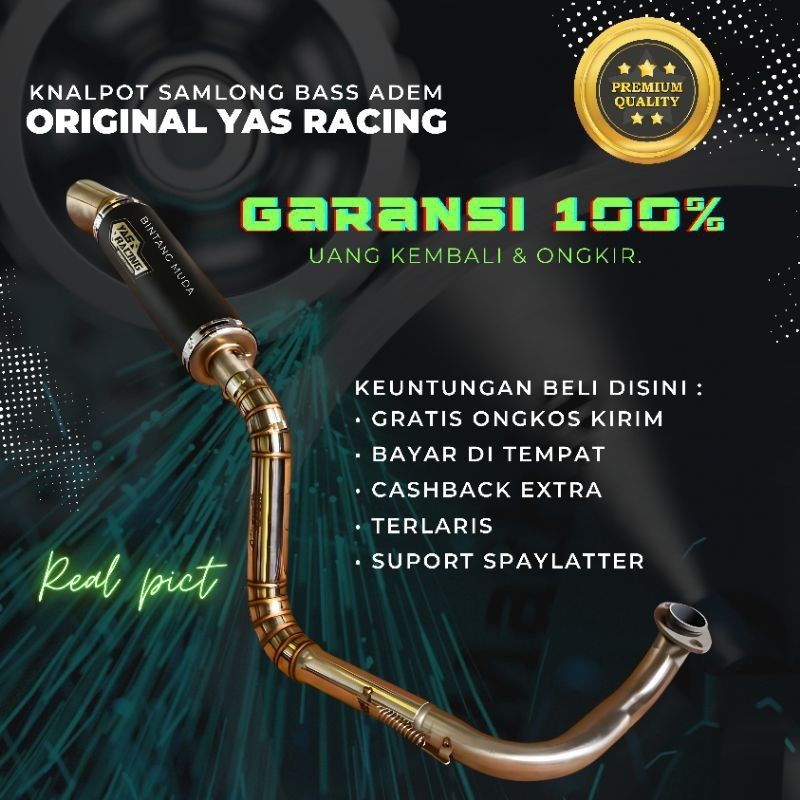 Jual KNALPOT SAMLONG ORIGINAL BY YAS RACING FULL SYSTEM BASS ADEM PADAT PNP GEAR LEXI SOUL GT ...