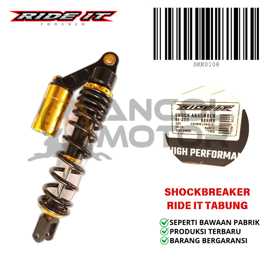 Jual Ride It Shockbreaker Belakang Vario Shock Tabung Matic Black 330mm 203 | Shopee Indonesia