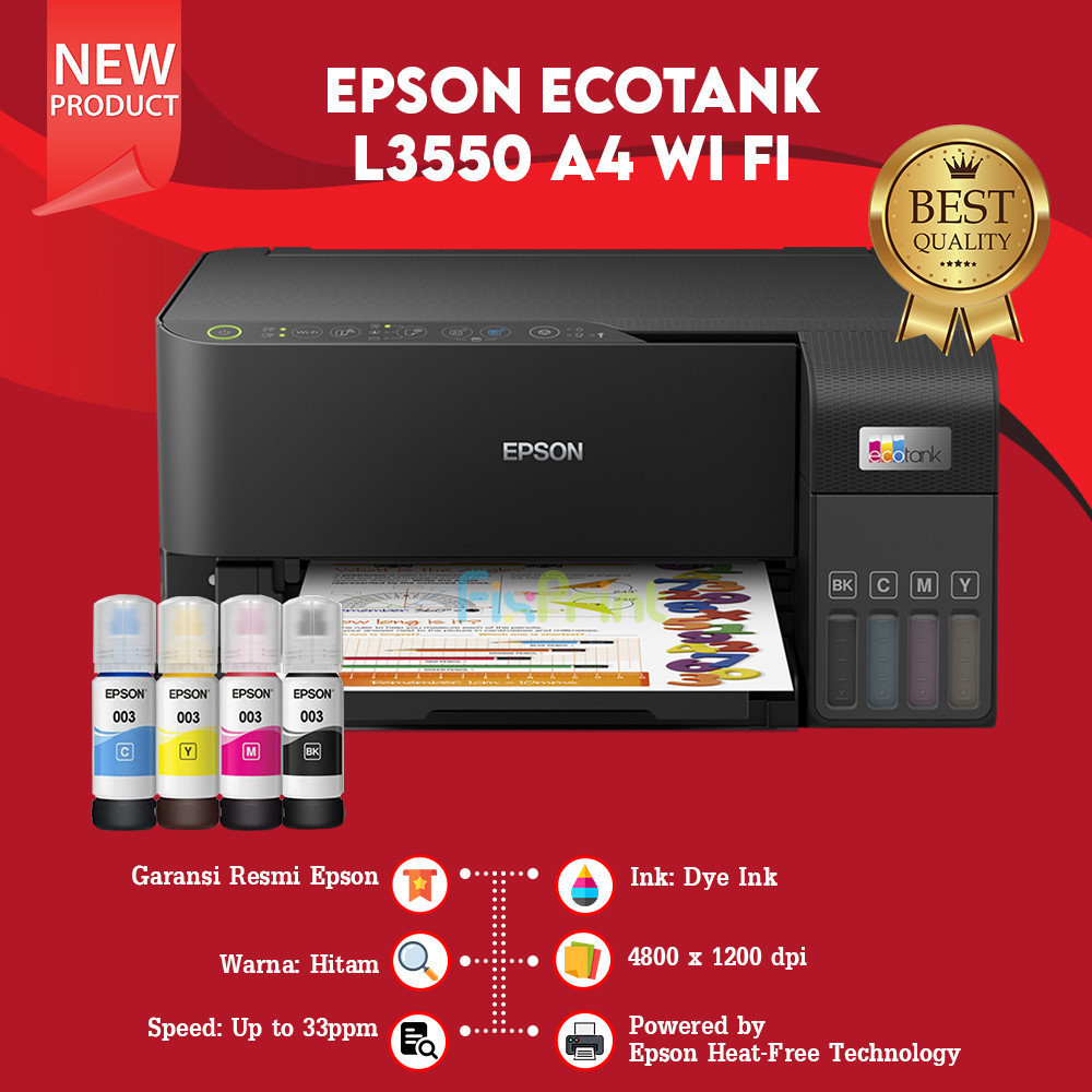 Jual Printer Epson Ecotank L3556 Putih L3550 Hitam Multifungsi Print ...
