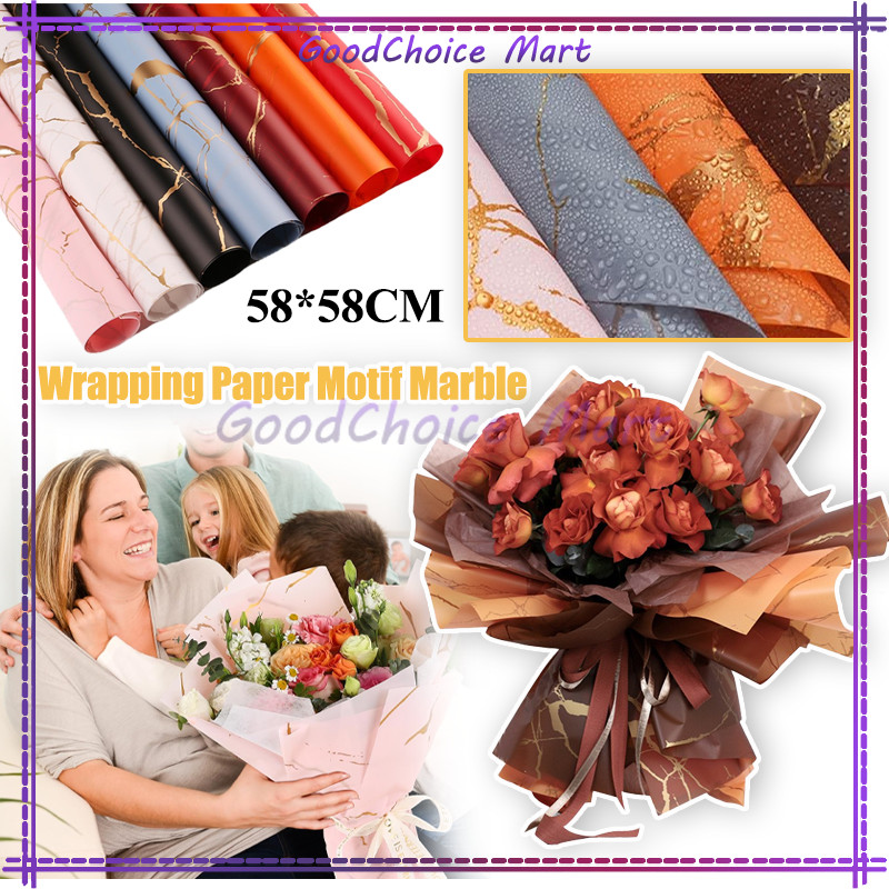 Jual Marble Cellophane Wrapping Paper Kertas Bunga / Flower Wrapping ...