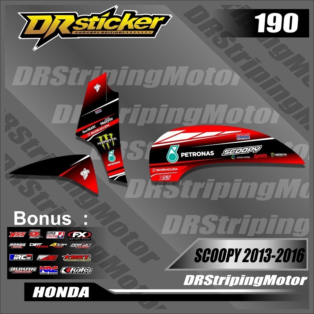 Jual Sticker Striping Variasi Semi Full Scoopy 2013-2016 Desain ...