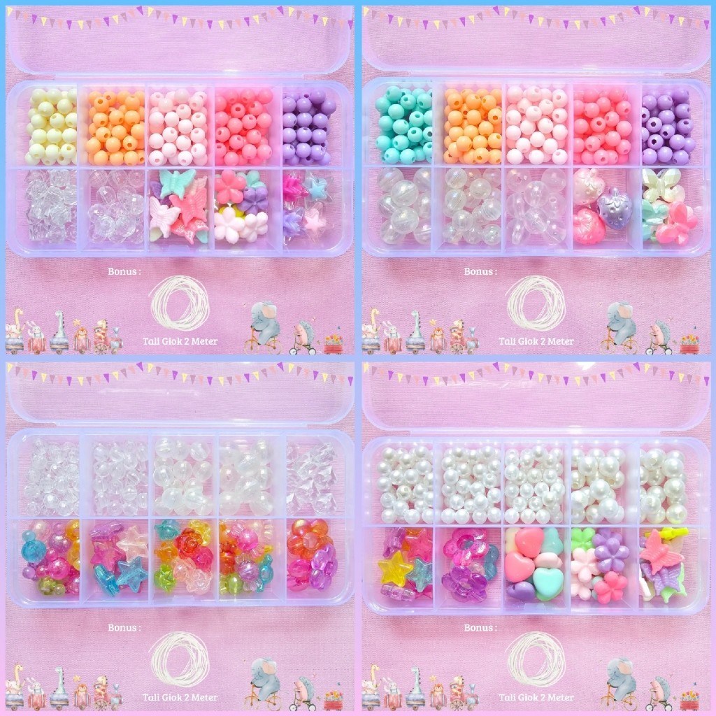 Jual Bahan DIY / Manik Manik Pasir 1 Box - Manik2 Mote Payet Pasir ...