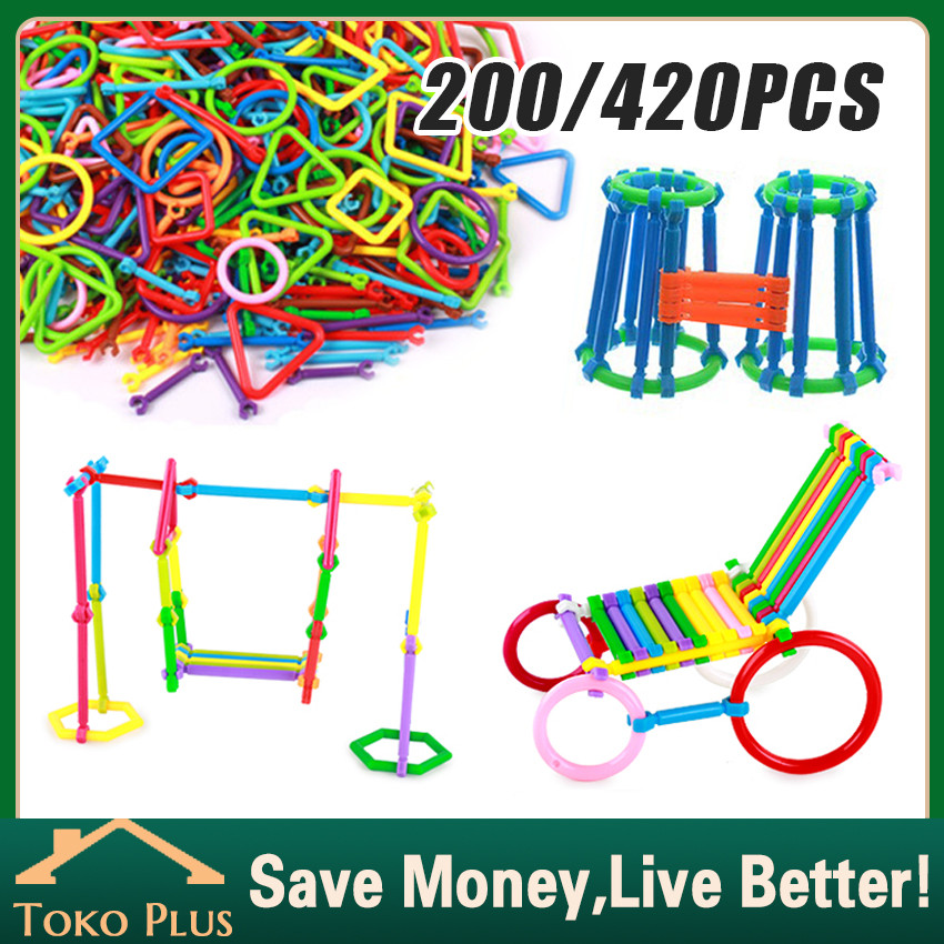 Jual 420Pcs Mainan Anak DIY Smart Sticks Edukasi Stik Puzzle Kreatif ...