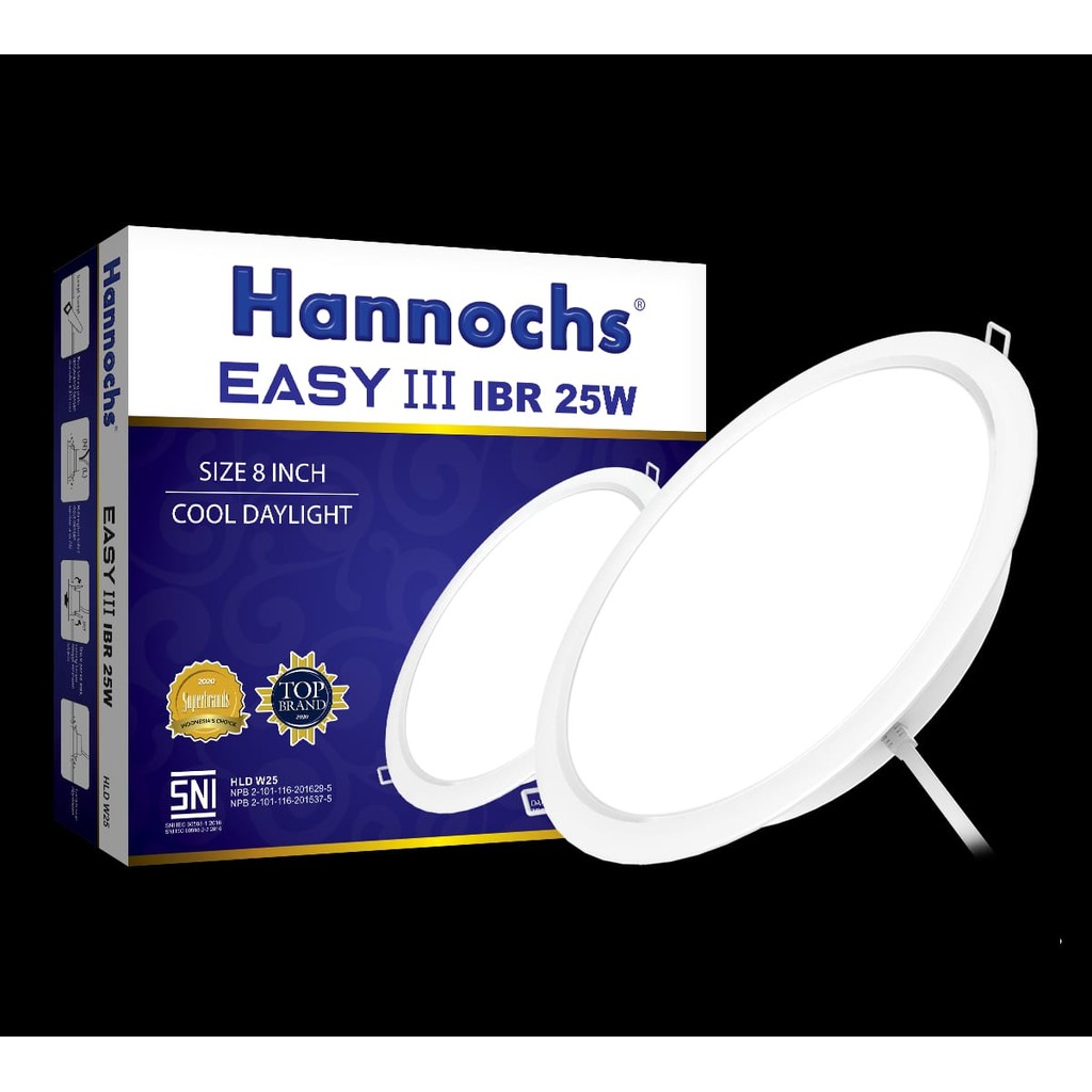 Jual Hannochs Easy LED Panel Downlight LED Bulat 3W/5W/7W/9W/12W/15W/20W Cahaya Putih | Shopee ...
