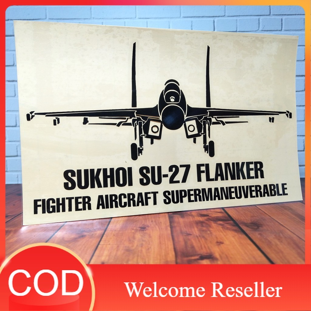 Jual JDM Project - Cutting Stiker Pesawat Sukhoi Variasi Motor Cover ...
