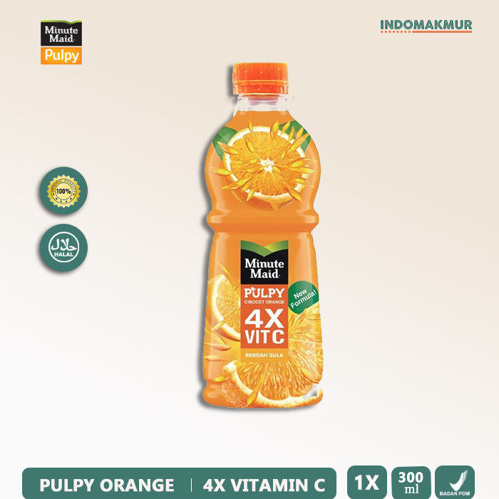 Jual Minute Maid Pulpy Orange - Botol 300 ml | Shopee Indonesia