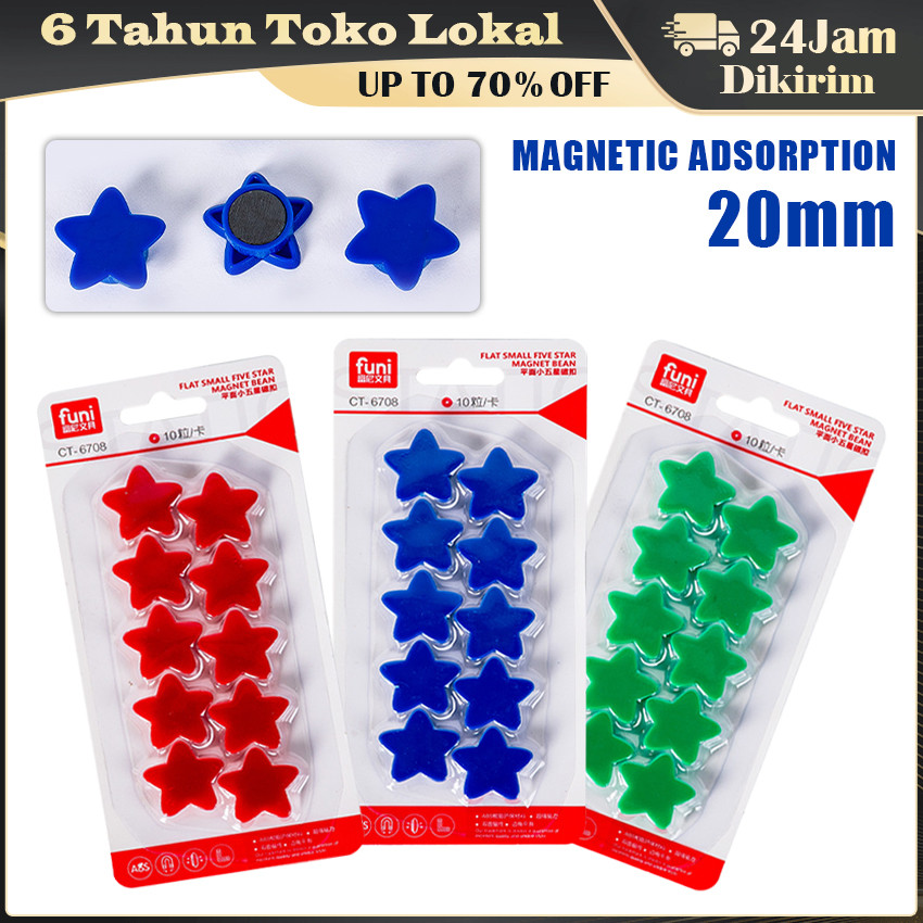 Jual 10Pcs Magnet Papan Tulis Berbentuk Pentagram 20mm / Magnet Warna ...