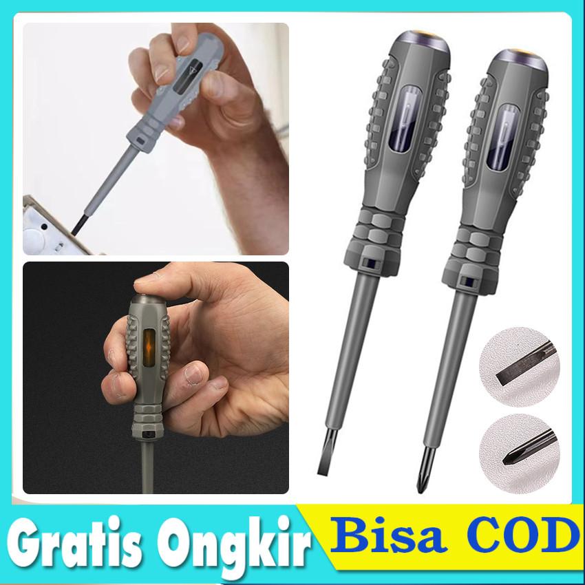 Jual Universal Digital Obeng Dual LED Indicator Testpen DC Tespen ...