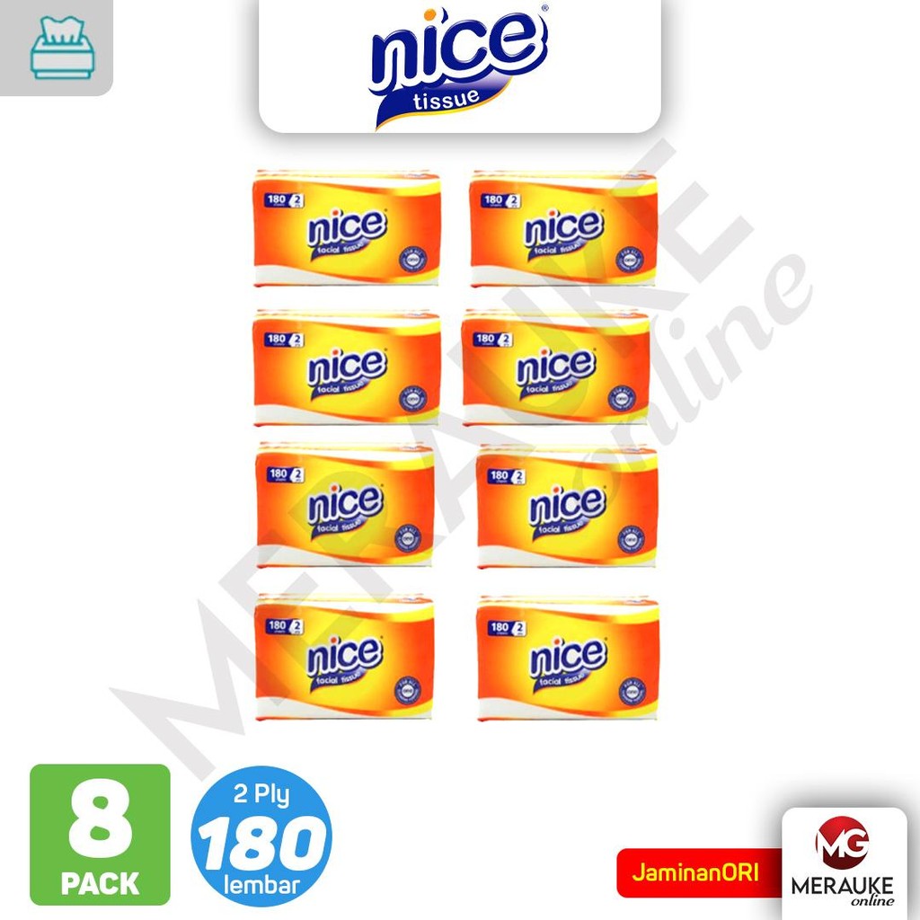 Jual Tissue NICE Facial 2 Ply 180 Lembar (isi 8 Pack) | Shopee Indonesia