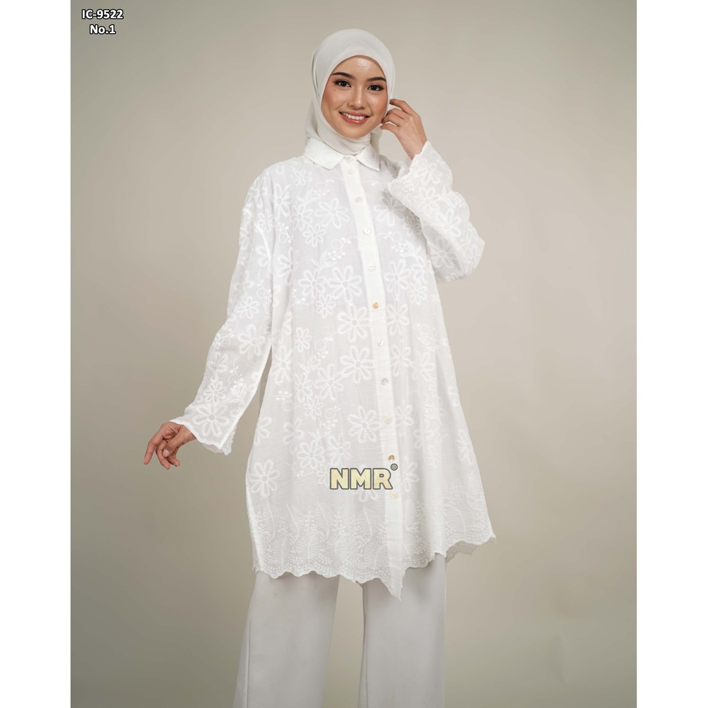 Jual NMR Kemeja Blouse Katun Embroidery Import Vol IC-9522-1(Kerah ...