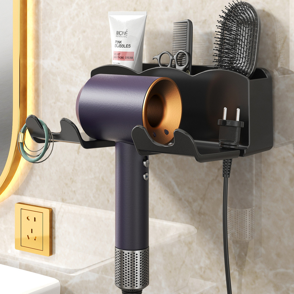 Jual Wall Mounted Hair Dryer Holder For Dyson Hair Dryer Stand Bathroom Shelf Shaver ...