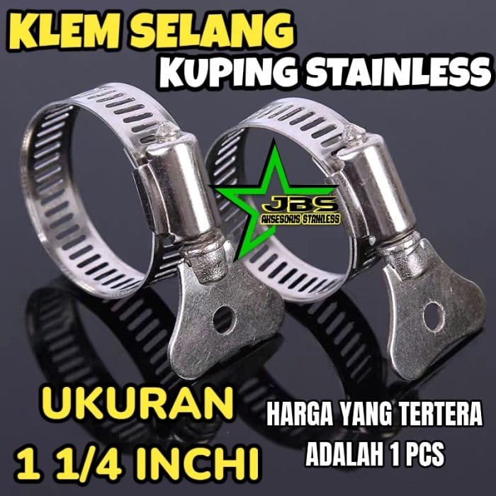 Jual SA99 KLEM KUPING STAINLESS 11/4" INCHI KLEM SELANG, GAS, AIR ...