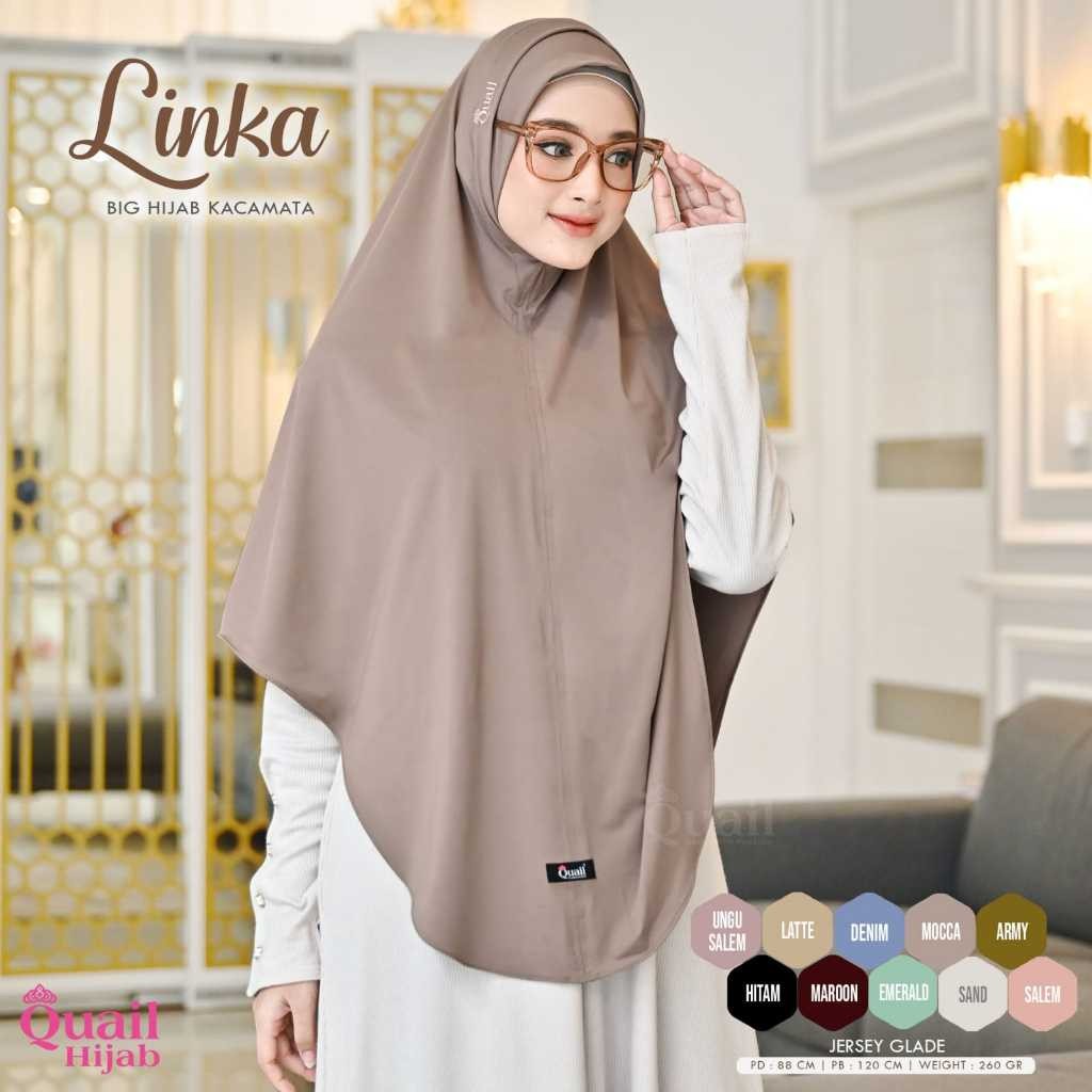 Jual Linka Hijab Kacamata Jumbo Original Quail Hijab Jilbab Wanita Size ...