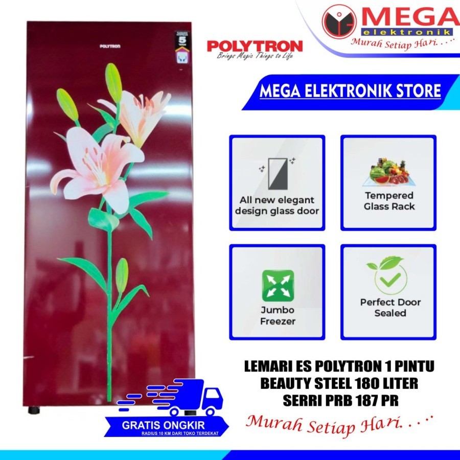 Jual LEMARI ES POLYTRON PRB-187 1 PINTU KAPASITAS 180 LITER | Shopee ...