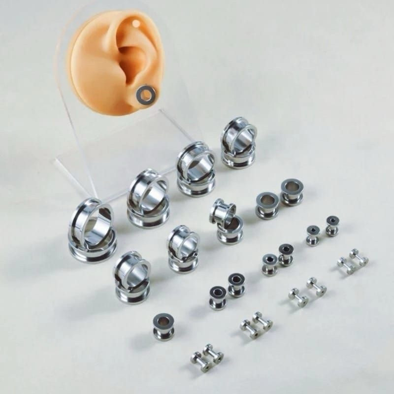 Jual pirsing telinga titanium/persing plug besi/Persing telinga ...