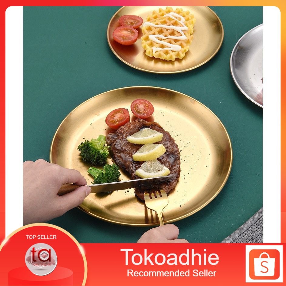 Jual Piring gold Piring stainless Gold Korea/Piring Makan Mewah/Piring ...