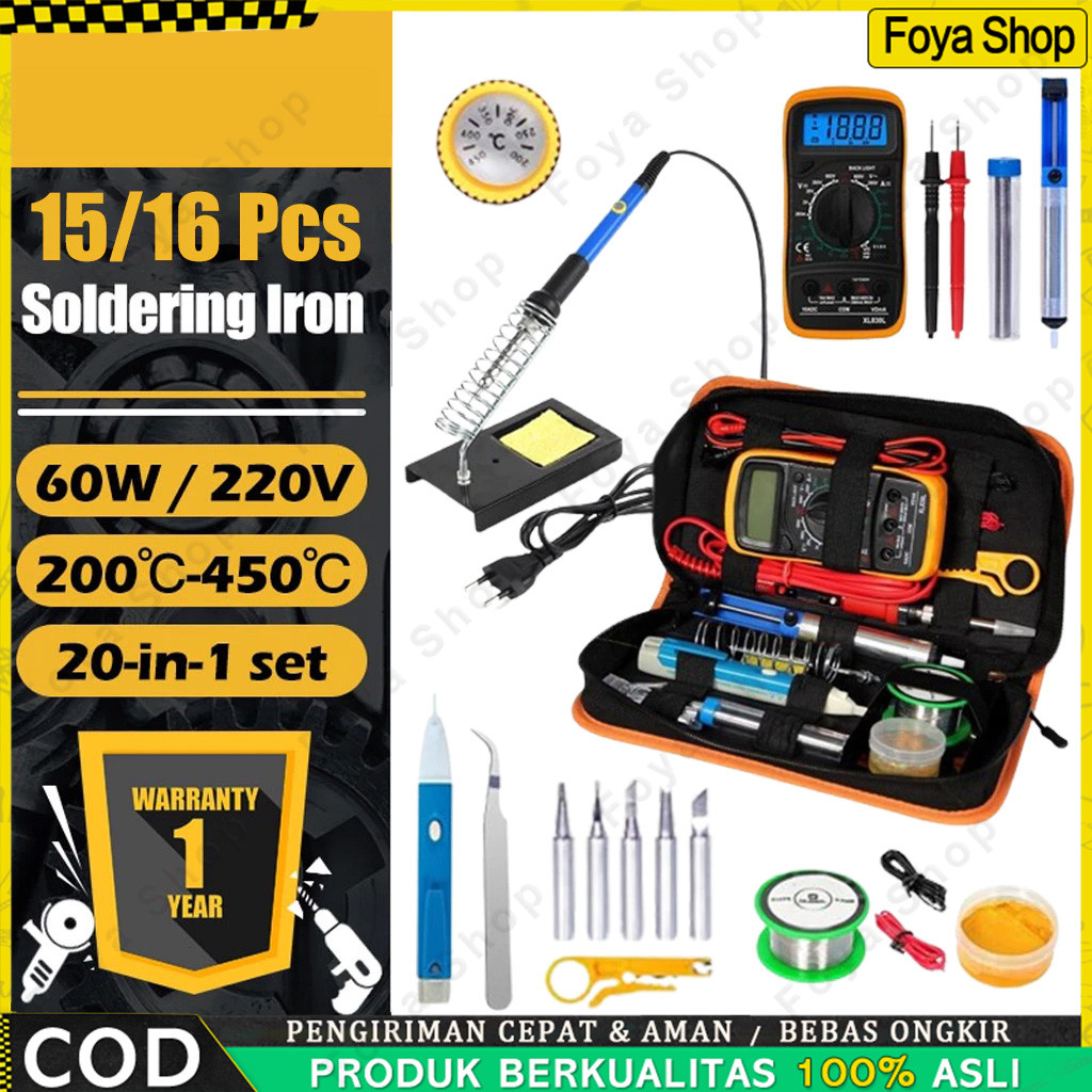Jual 15/16 PCS solder listrik set lengkap Solder Listrik 60 Watt 220v/Paket Penyedot Penghisap ...
