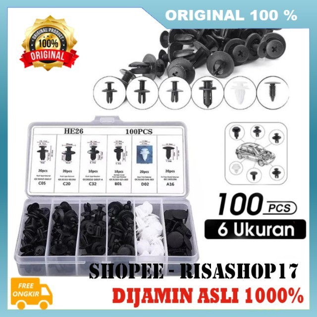 Jual Baut Rivet Lengkap Baut Rivet Mobil Universal Baut Klip Mobil ...
