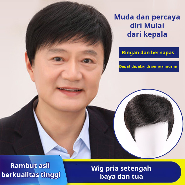 Jual 【Pengiriman 24 jam/COD】Wig Penuh Alami Dan Realistis Untuk Pria ...