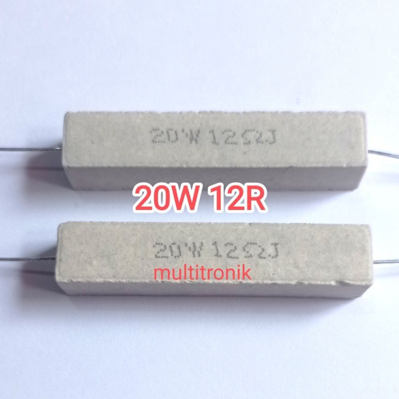 Jual Resistor 20W 12R resistor kapur 20watt 12R | Shopee Indonesia