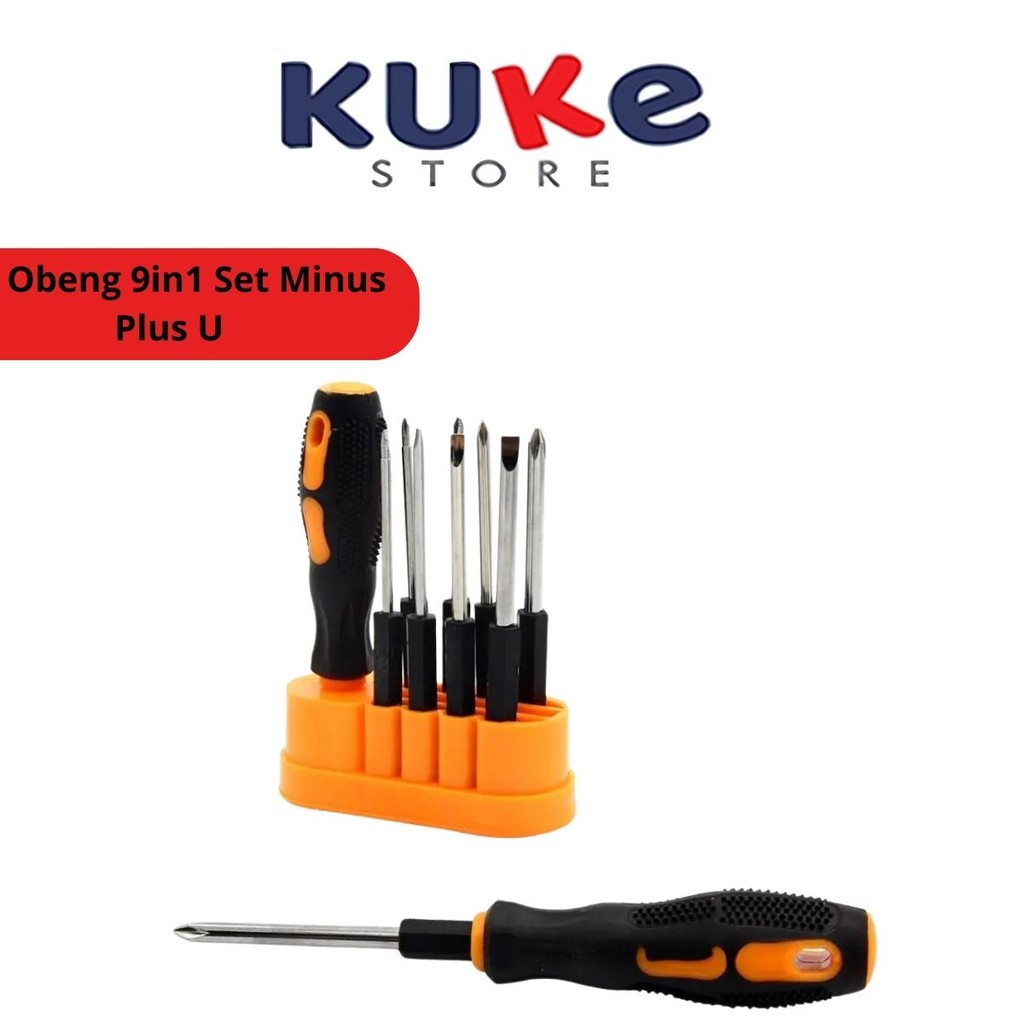 Jual Obeng Set 9in1 Minus Plus U / Tool Kit Alat Pembuka Skrup Baut Jam Tangan Laptop Kamera ...