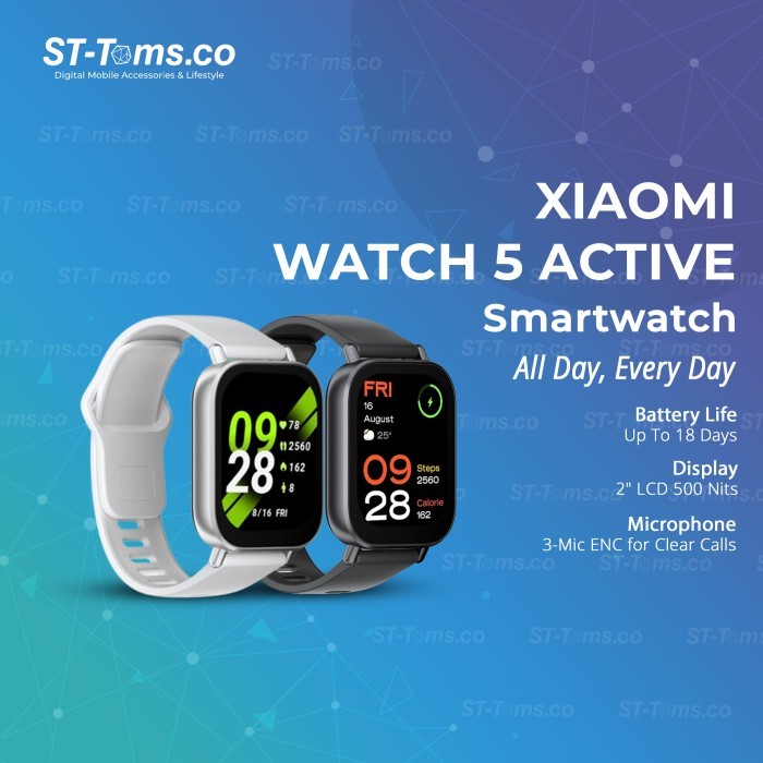 Jual Redmi Watch 5 Active BT Calling with 3mic ENC Metal Body 18 days ...