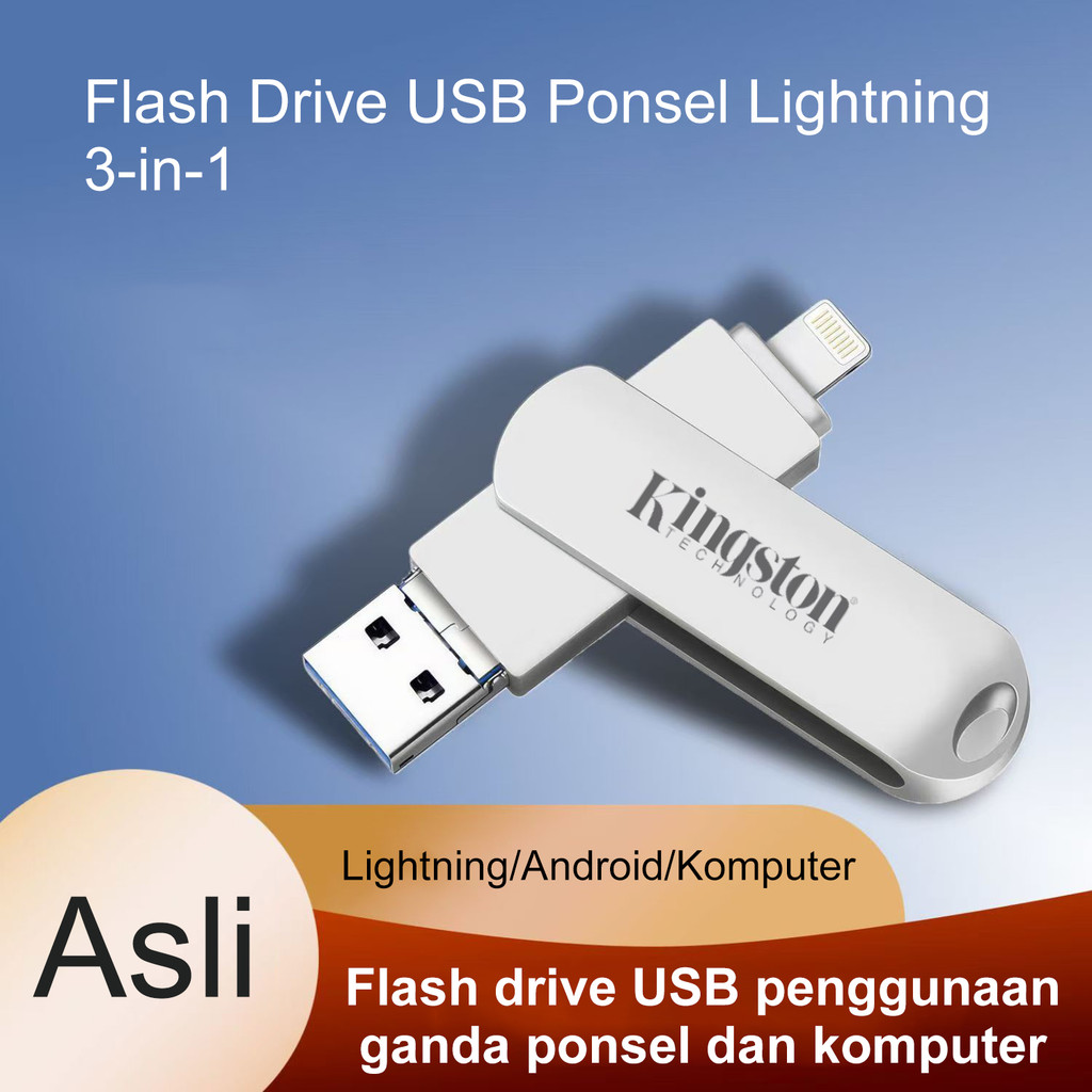 Jual 1TB OTG IOS Flash Drive for iphone 6/14 pro Flashdisk USB3.0 3 IN 1 Data Storage Metal ...