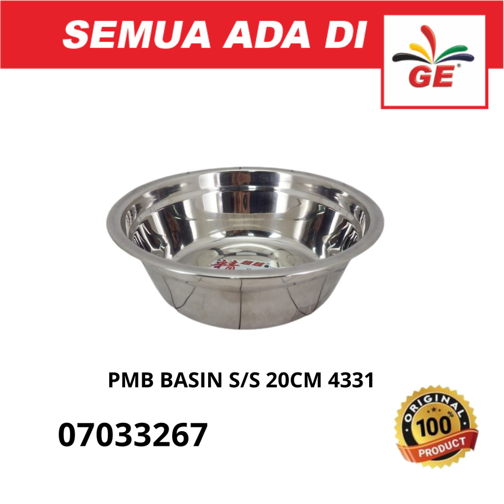 Jual BASKOM / BASIN STAINLESS 20 CM - 07033267 | Shopee Indonesia