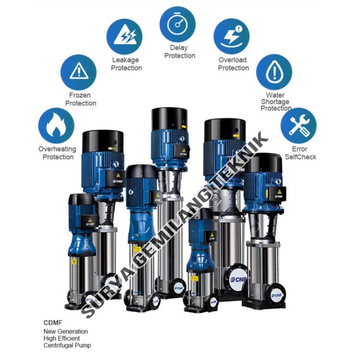Jual Pompa Air Cnp Cdmf 5-10 1,5kw 2 hp Pompa Booster Vertical Multistage - 380V 3Phase | Shopee ...