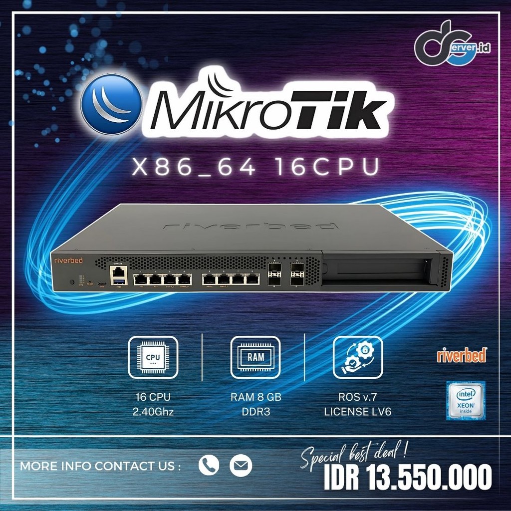Jual Mikrotik x86 16CPU ROS V.7 License Level 6 Low Watt | Shopee Indonesia