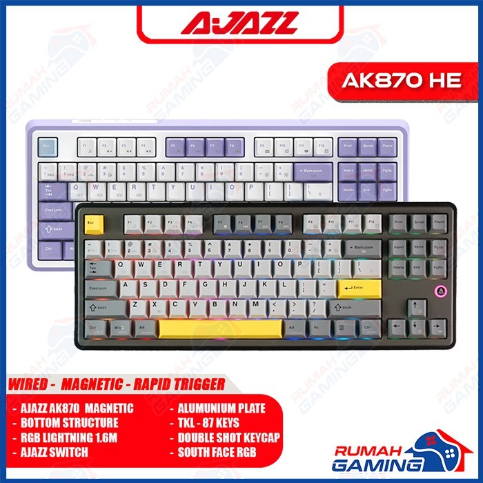 Jual Mechanical Keyboard - AJAZZ AK870 HE - TKL - Wired - DKS ...