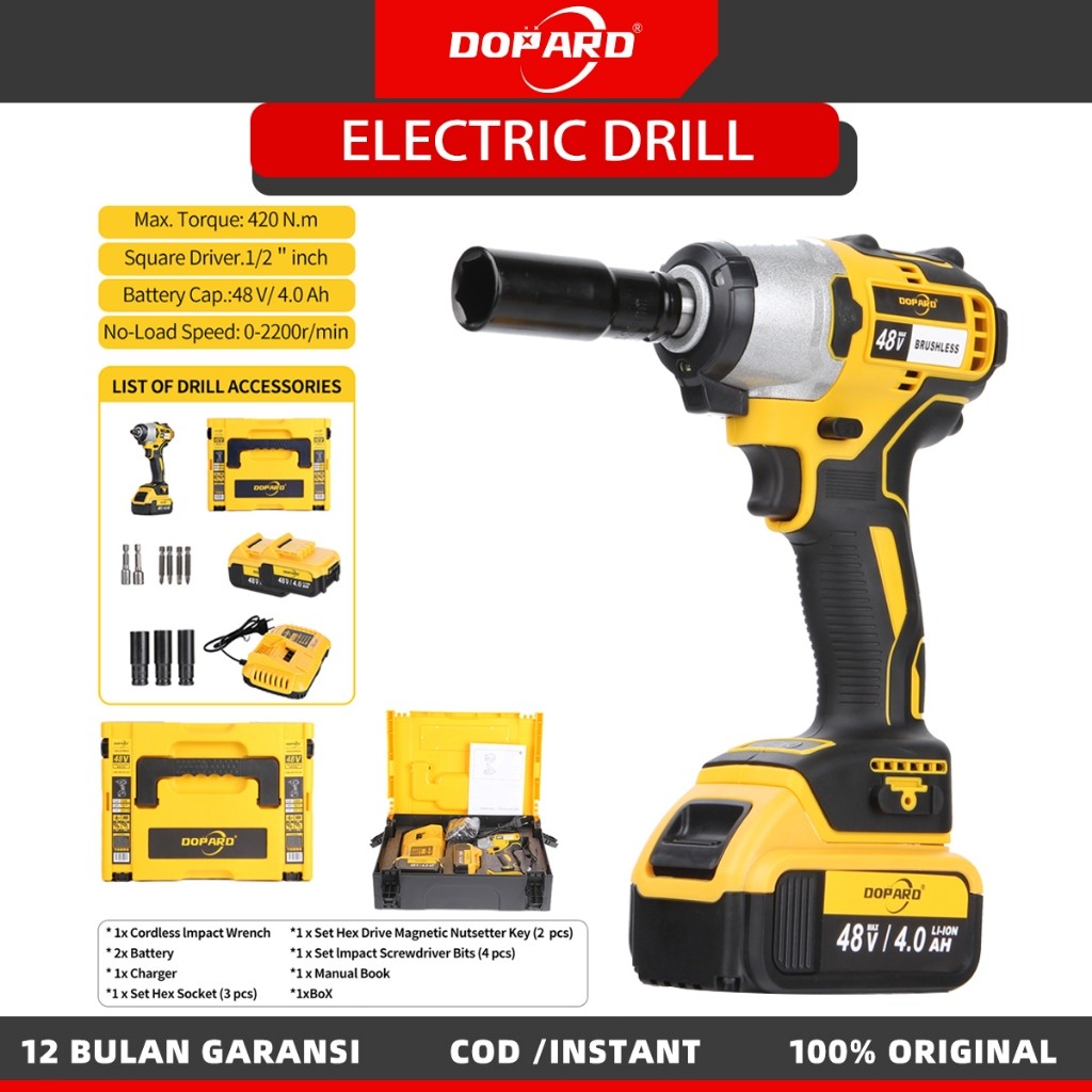 Jual Dopard Cordless Lithium Wrench Fullset Alat Pengencang Mur Baut ... Jual Dopard Cordless Lithium Wrench Fullset Alat Pengencang Mur Baut ...