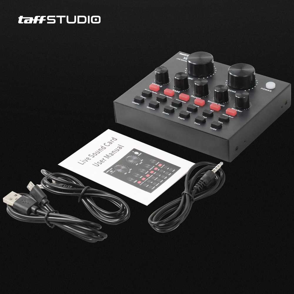 Jual TaffSTUDIO Bluetooth Audio USB External Soundcard Live Broadcast Mic - V8S | Shopee Indonesia
