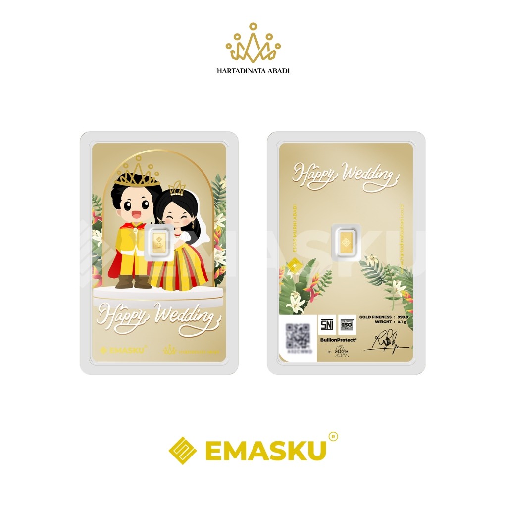 Jual EMASKU Hartadinata Moment Happy Wedding International 0.25 Gram ...