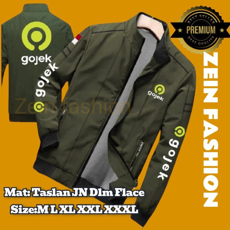 Jual Jaket Go jek/jaket pria driver sablon terbaru free request ...