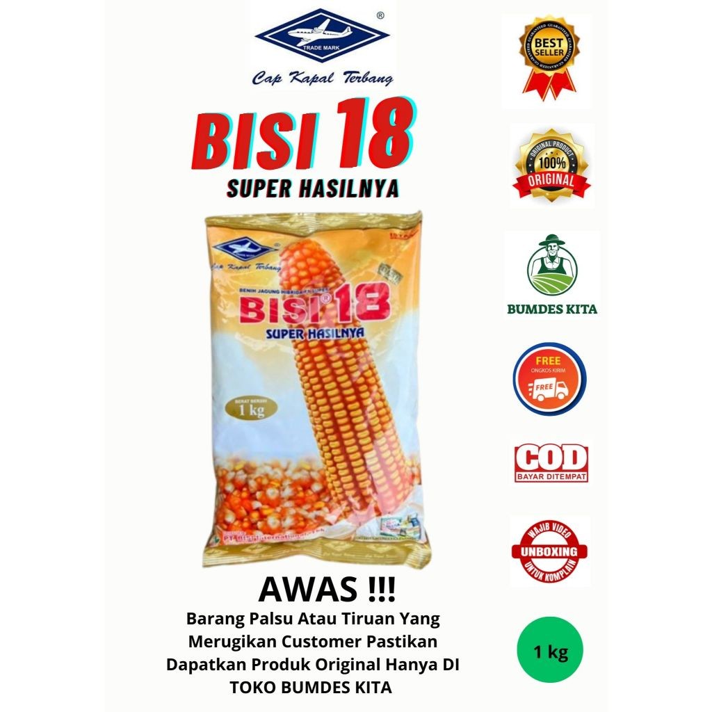 Jual BISI 18 Benih Jagung Hibrida Cap Kapal Terbang 1 kg | Shopee Indonesia