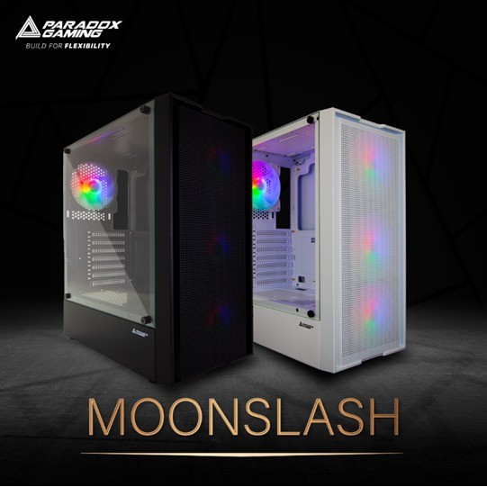 Jual Casing PC Paradox Gaming Moonslash (ATX, Tempered Glass, GPU Max ...