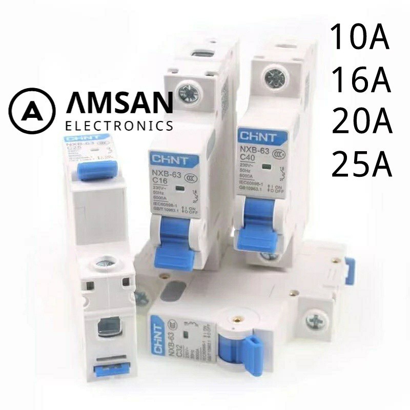 Jual MCB CHINT NXB-63 6kA 1P 10A 16A 20A 25A 1 Pole IEC60898-1 Type-C MCB 1 Phase | Shopee Indonesia