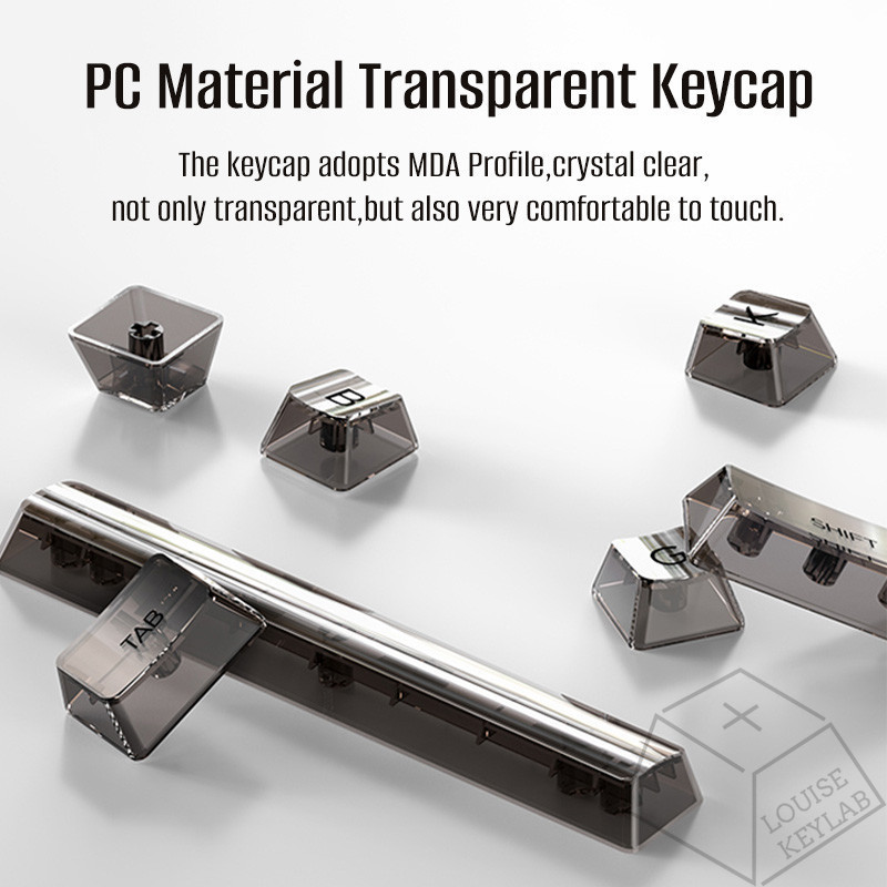 Jual Keycaps Crystal Clear PC 119Keys MDA Profile Mechanical Keyboard ...